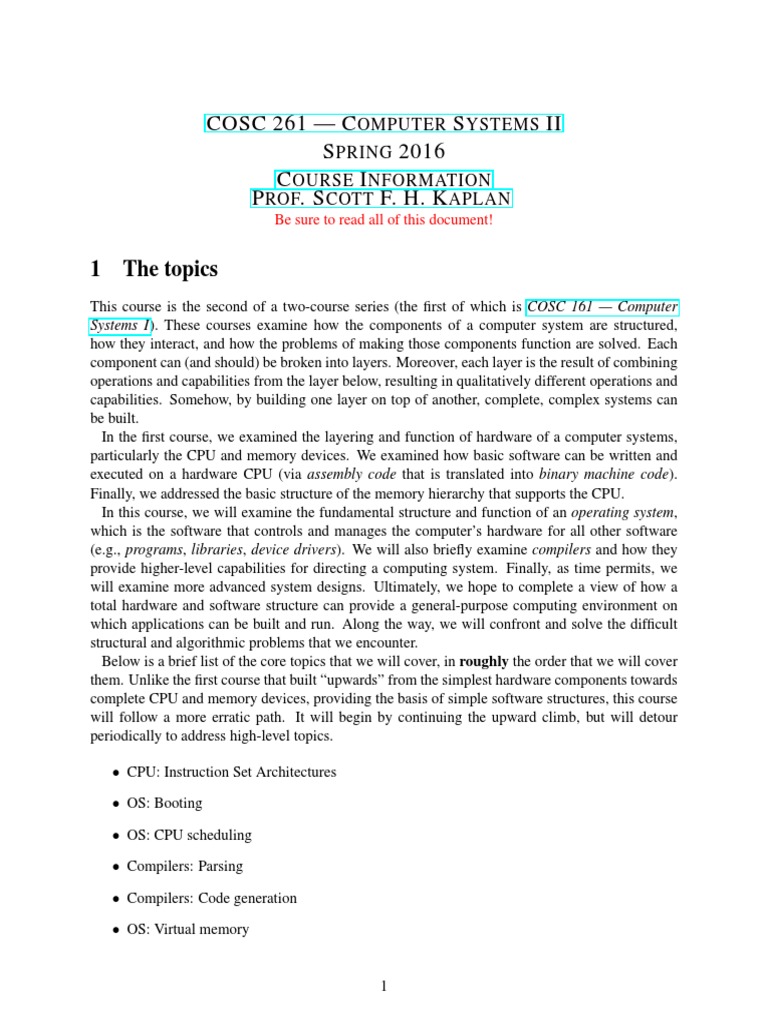 Understanding the Layers: An Introduction to Operating Systems and Computer Architecture | PDF ...