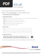 Mobil 1 Rebate Form | PDF | Rebate (Marketing) | Business