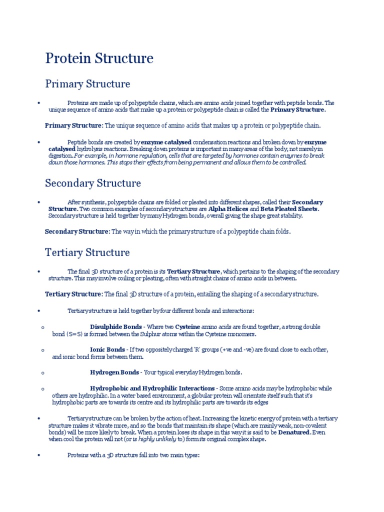 Protein Structure | Biomolecular Structure | Proteins