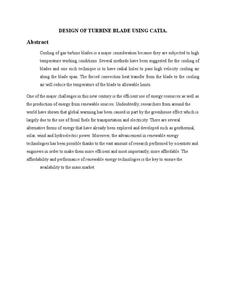 Design of Turbine Blade | PDF | Turbine | Applied And Interdisciplinary ...