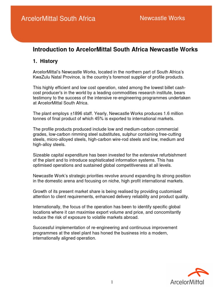 Arcelor Mittal Newcastle Works | PDF | Blast Furnace | Steel
