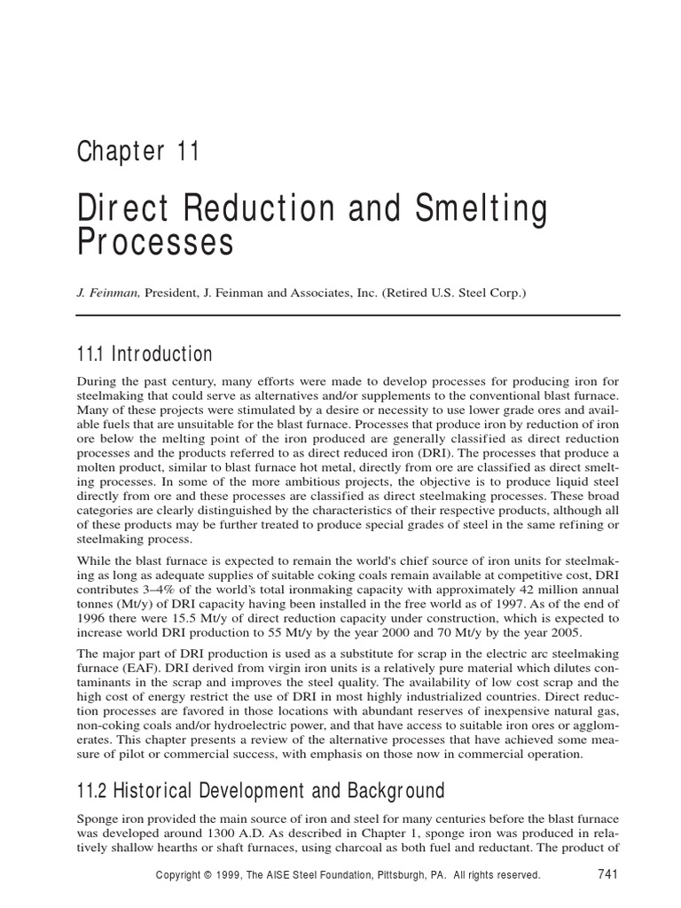 Chappter 11 - Smelting Process | PDF | Gasification | Natural Gas