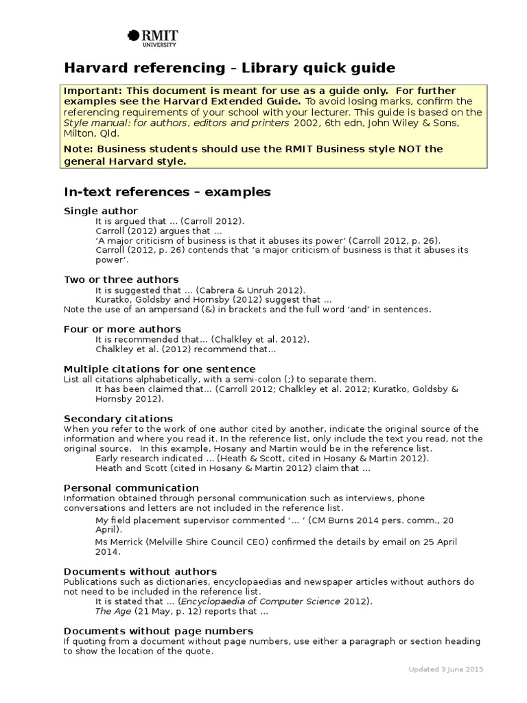 Havard Quick Guide | PDF | Ellipsis | Citation