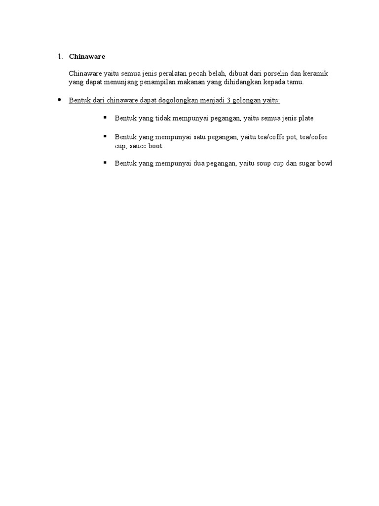 Jenis Chinaware Beserta Gambar Dan Keterangannya | PDF | Griya & Taman