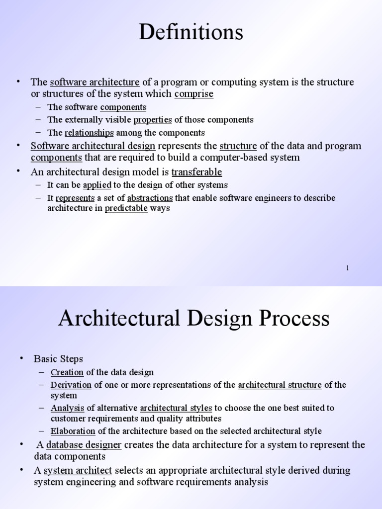 Software Architecture Design Overview | PDF | Software Architecture | Component Based Software ...