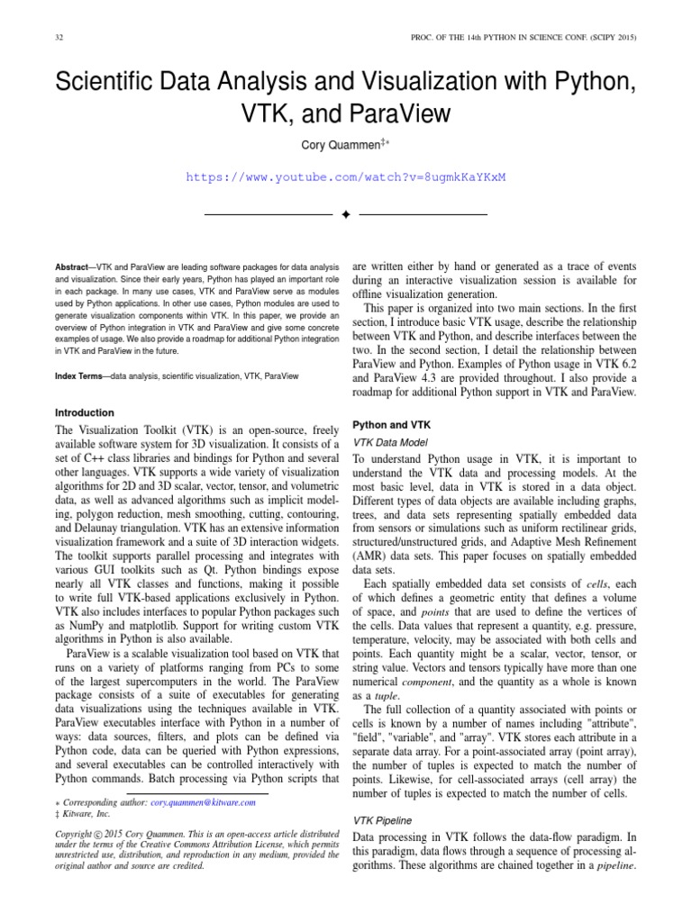 Scientific Data Analysis And Visualization With Python Vtk And Paraview Pdf Command Line