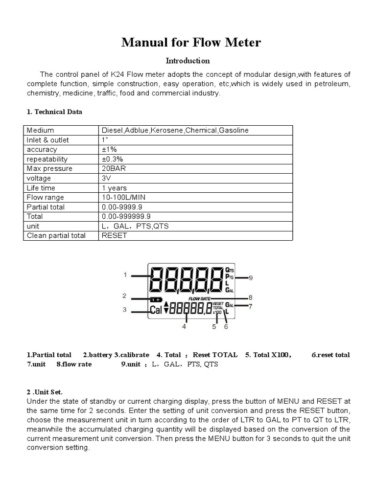 Flowmeter | PDF | Flow Measurement | Battery (Electricity)