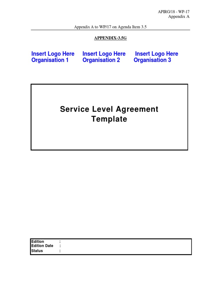 Service Level Agreement Template | PDF | Service Level Agreement ...