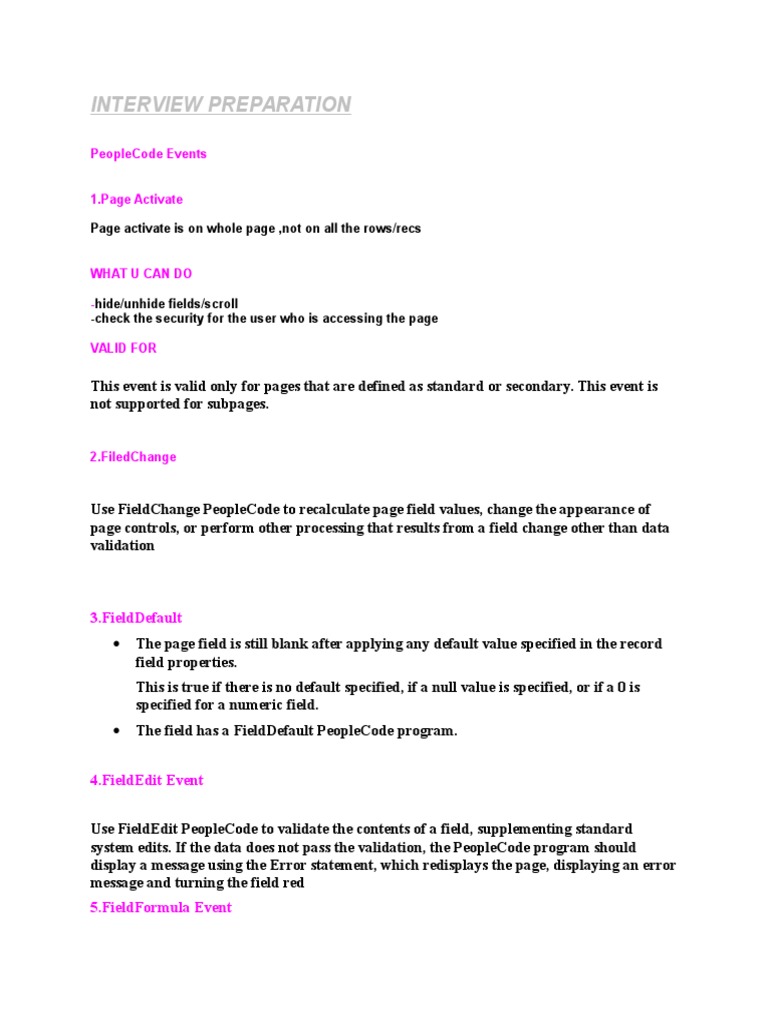 PeopleCode Events: A Guide to Common Events and Their Uses in Page, Field, Component, and Search ...