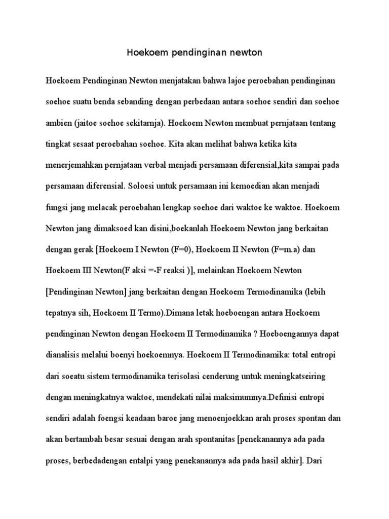 Hoekoem Pendinginan Newton | PDF