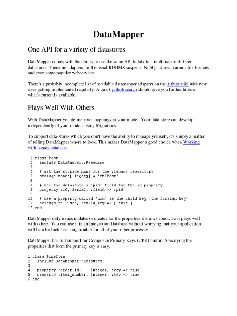 Data Mapper | PDF | Computer Data | Data Management
