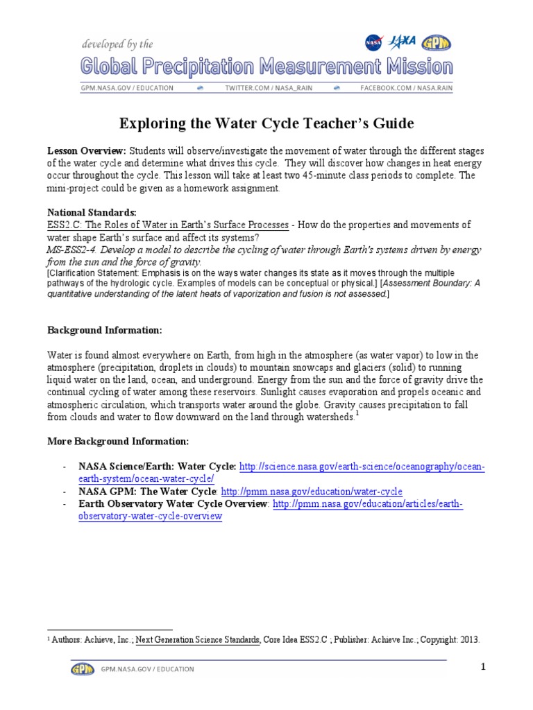 Exploring The Water Cycle TG v2 | PDF | Water Cycle | Evaporation