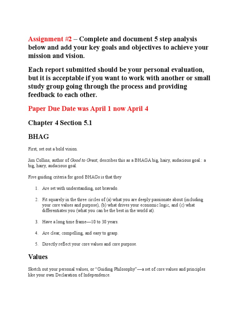 Crafting a Mission and Vision: A Five-Step Process for Self-Reflection ...