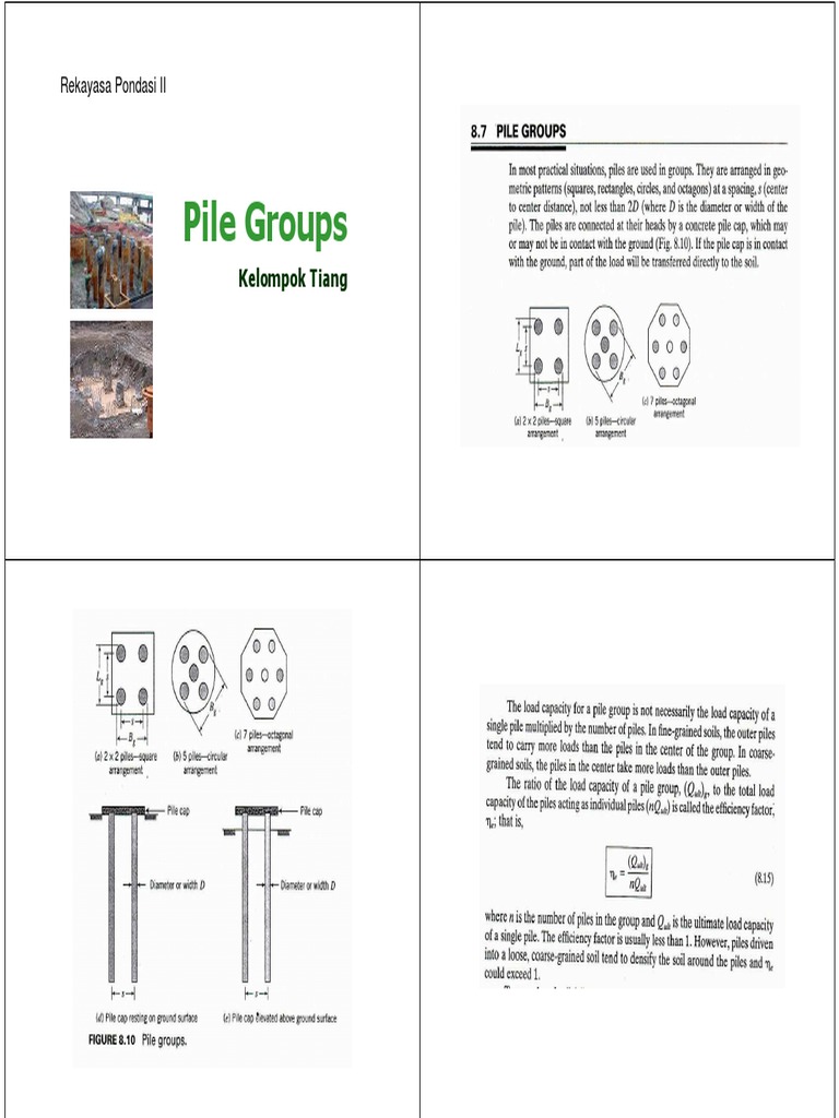 Pile Group Load Capacity Analysis | PDF | Teaching Methods & Materials ...