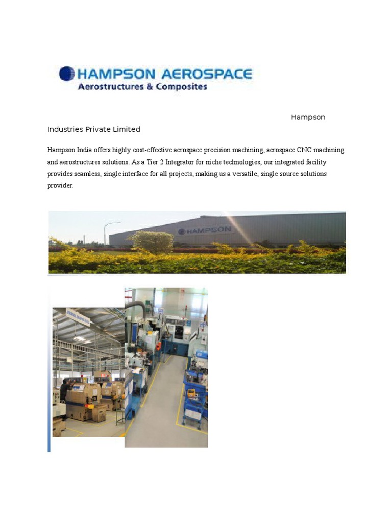 Hampson Industries: Aerospace Solutions | PDF | Supply Chain | Aerospace