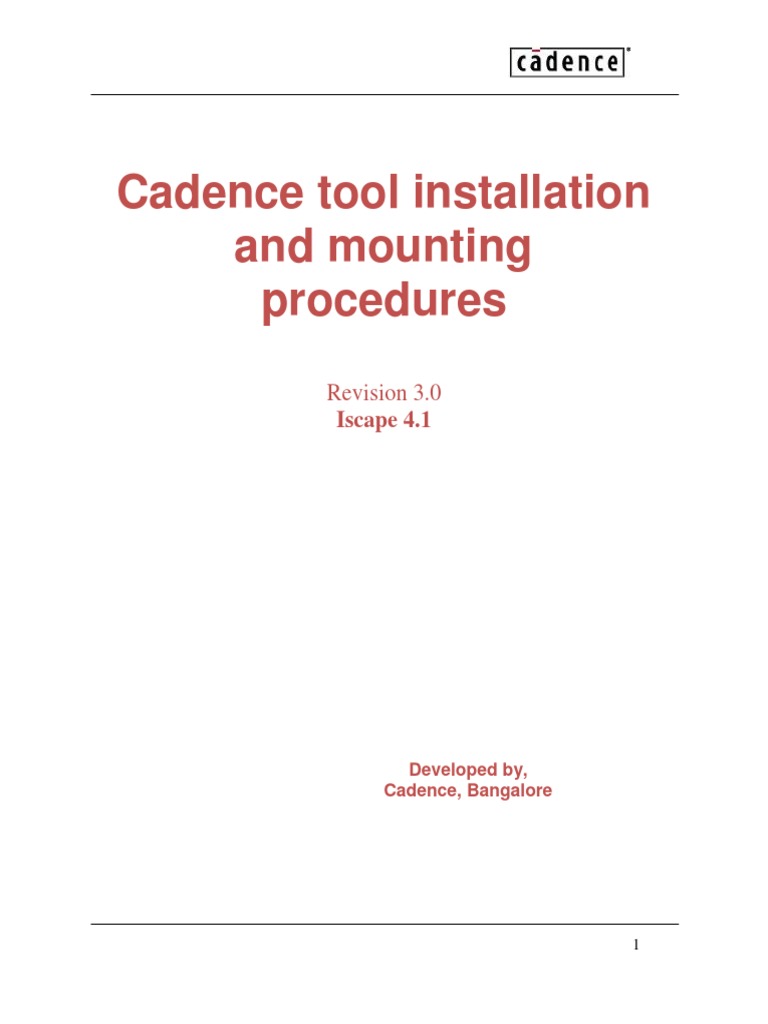 Cadence Tool Installation and Mounting Commercial | PDF | Internet ...