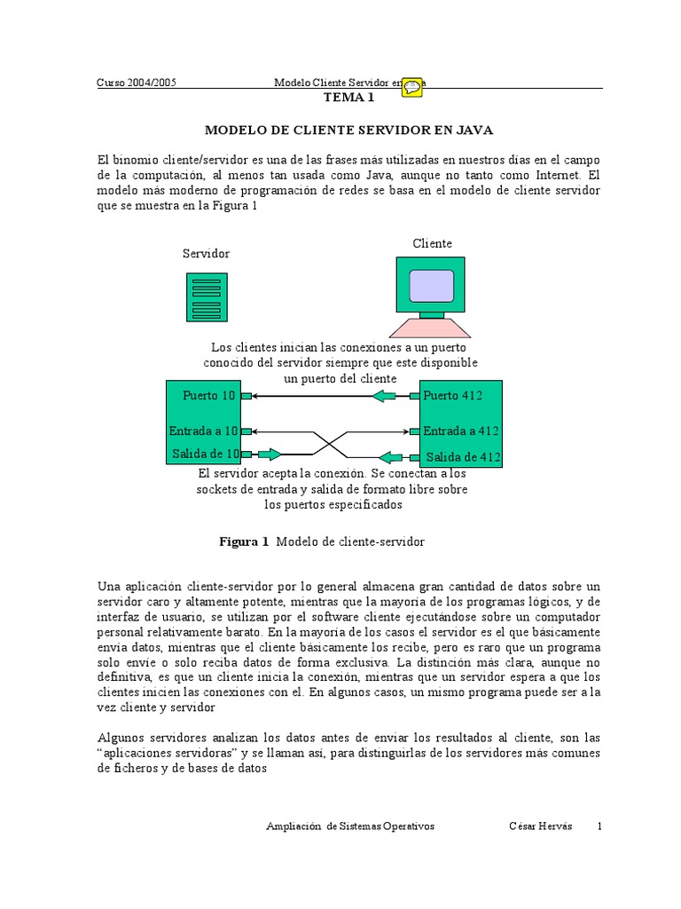 Hervas C. 2004 - Modelo de Cliente Servidor en Java | PDF | Tecnología