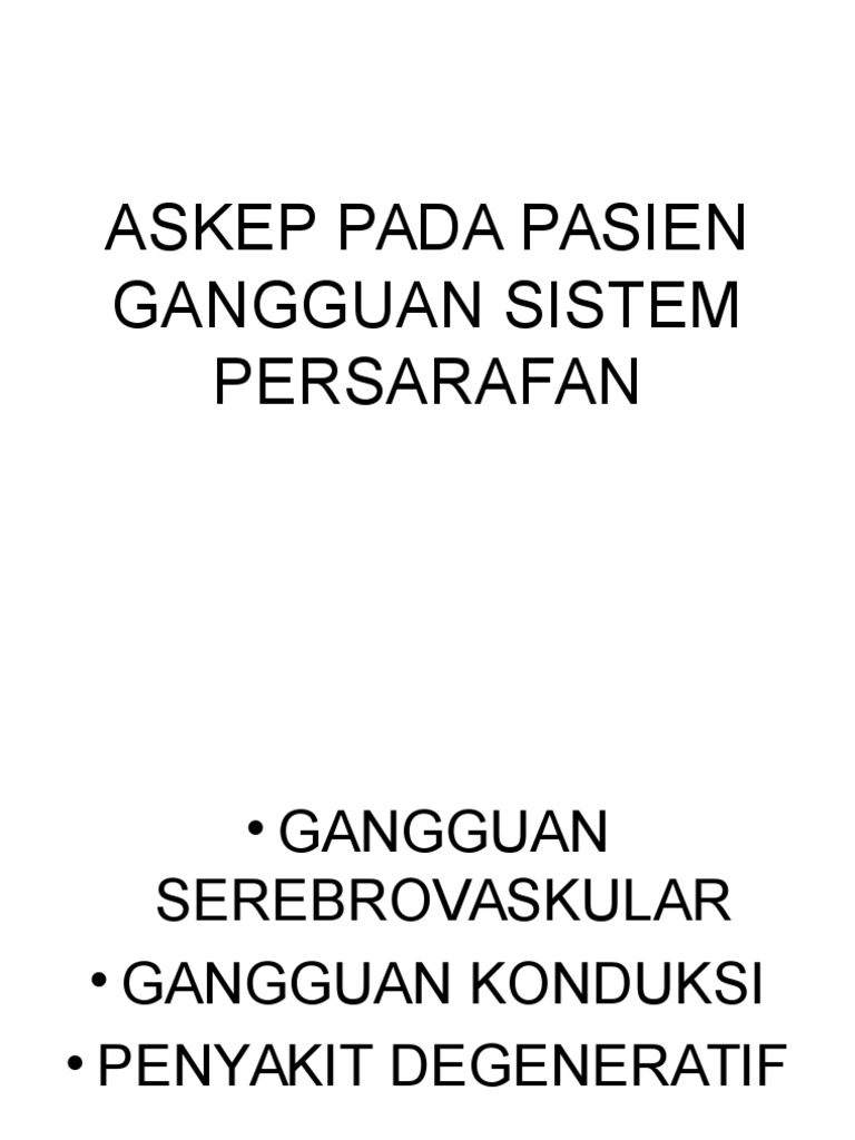 Askep Sistem Persarafan | PDF