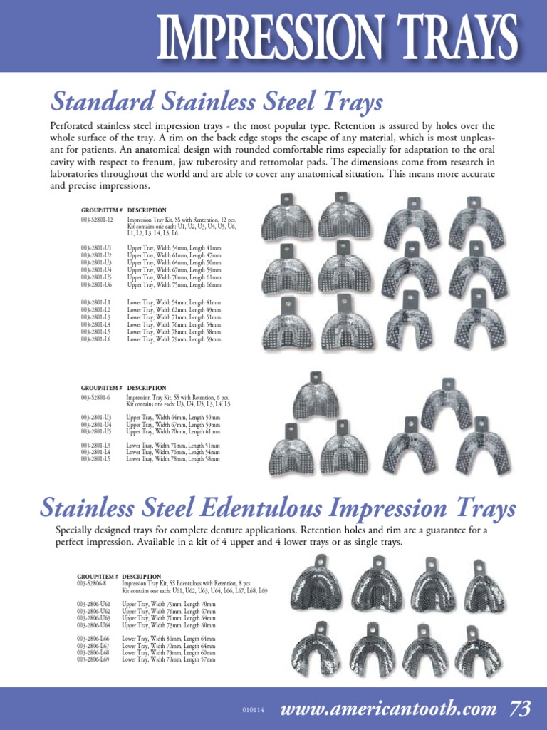 Selection of Impression Trays | PDF