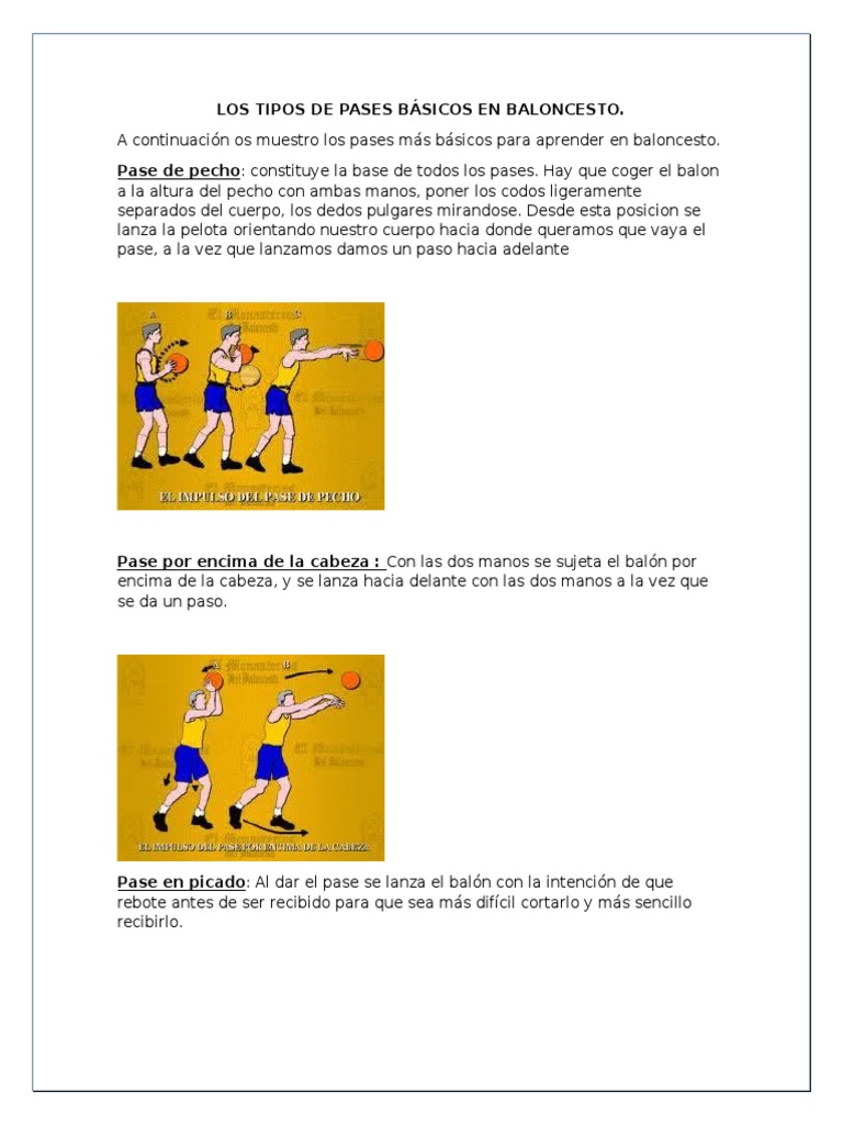 Los Tipos de Pases Básicos en Baloncesto