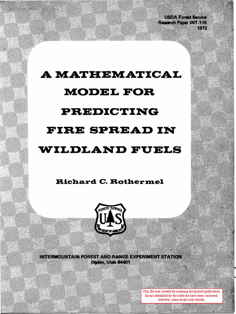 A Mathematical Model For Predicting Fire Spread in Wildland Fuels | PDF ...