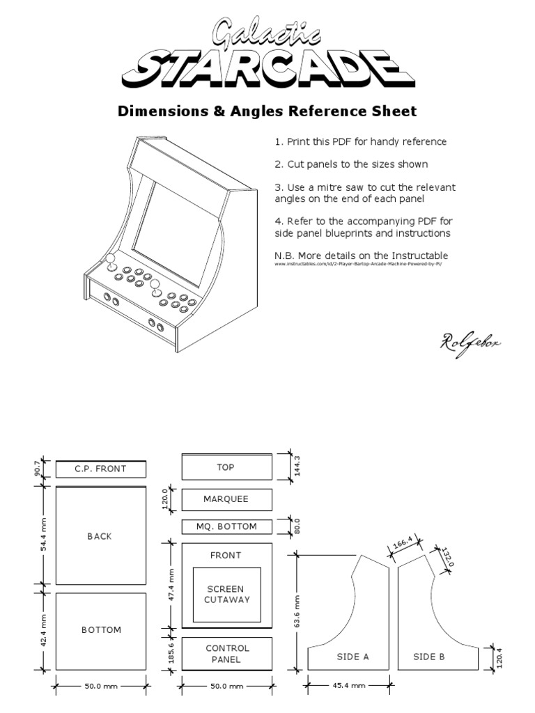Arcade Cabinet Dimensions Reference Guide | PDF | Computers ...