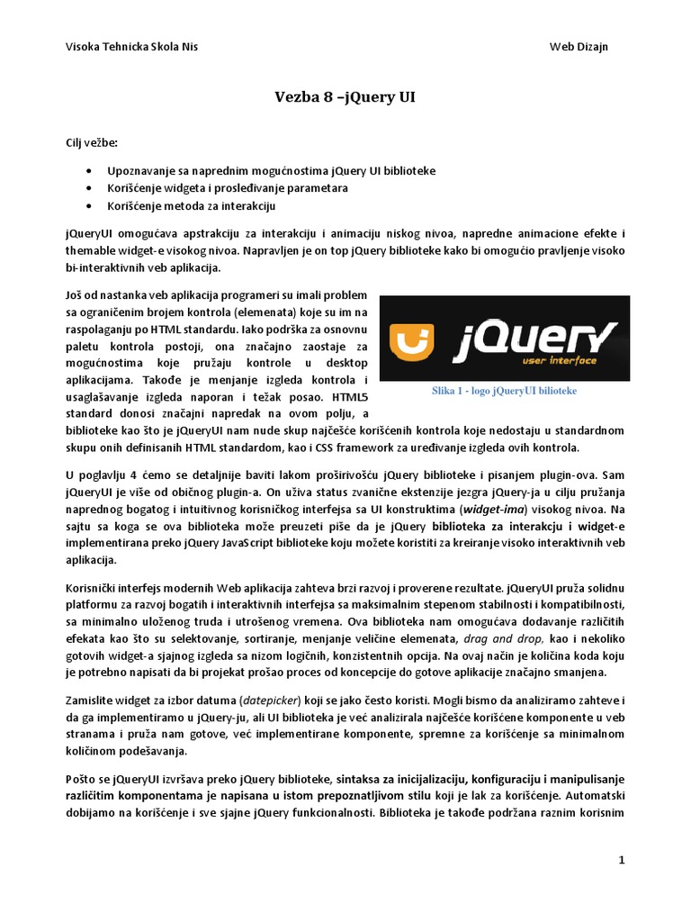 Vezba - 8 - JQuery UI | PDF