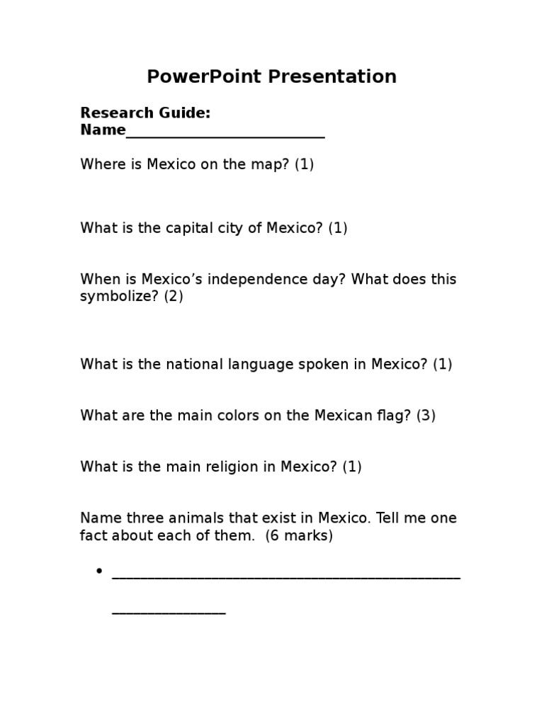 Mexico Research Presentation Guide | PDF