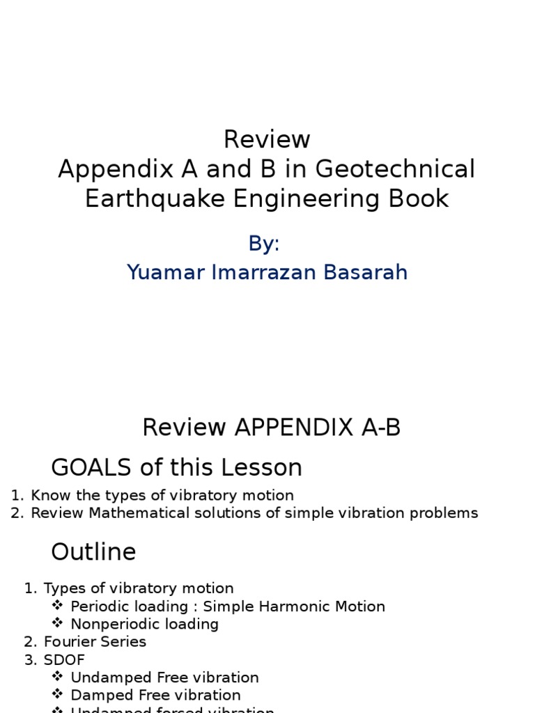 Appendix A And B In Geotechnical Earthquake Engineering Pdf Discrete Fourier Transform