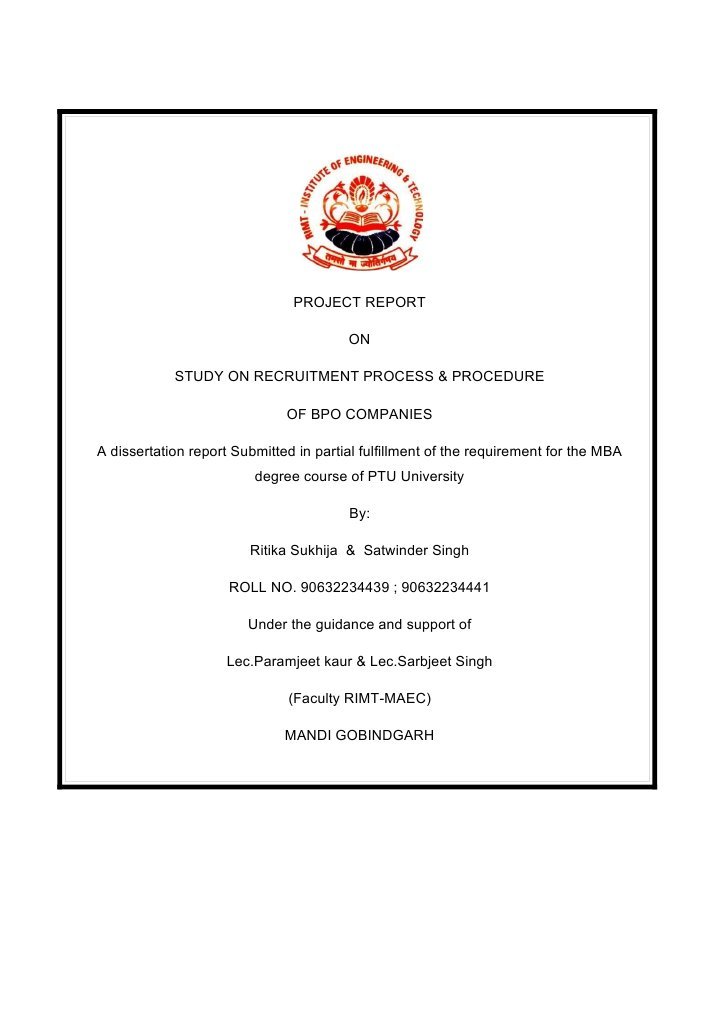 Final Report of BPO | PDF | Business Process Outsourcing | Outsourcing