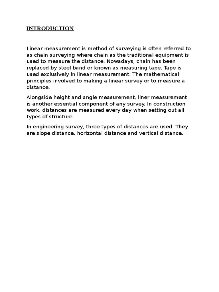 An Introduction to Linear Measurement Techniques for Surveying Distance ...