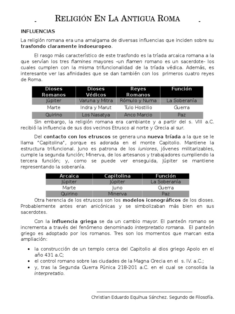 Religión en La Antigua Roma | PDF | Júpiter (mitología) | Roma antigua