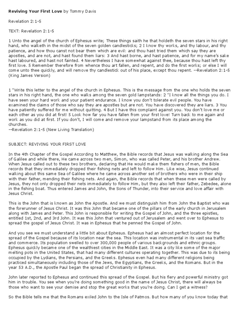Reviving Your First Love | PDF | Gospel Of John | Saint Peter