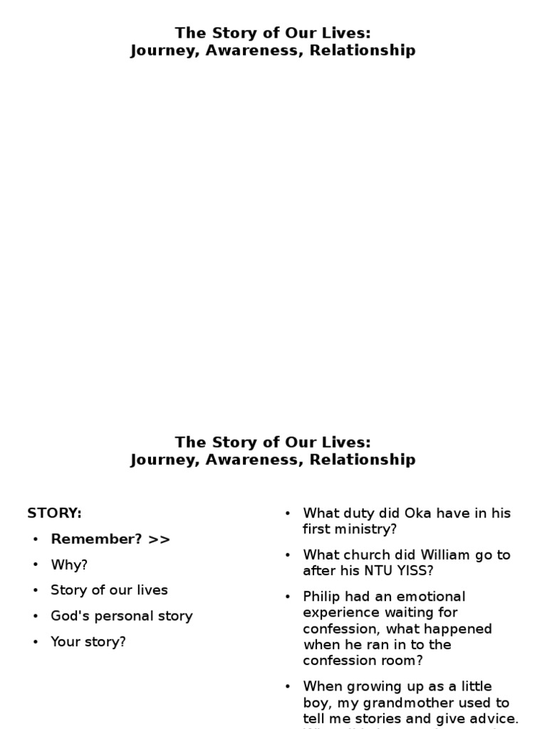 Life's Journey: Stories and Relationships | PDF | Conversation ...