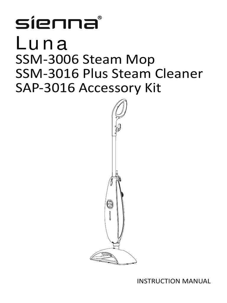 Sienna Luna & Luna Plus Steam Mop | PDF | Water | Nature