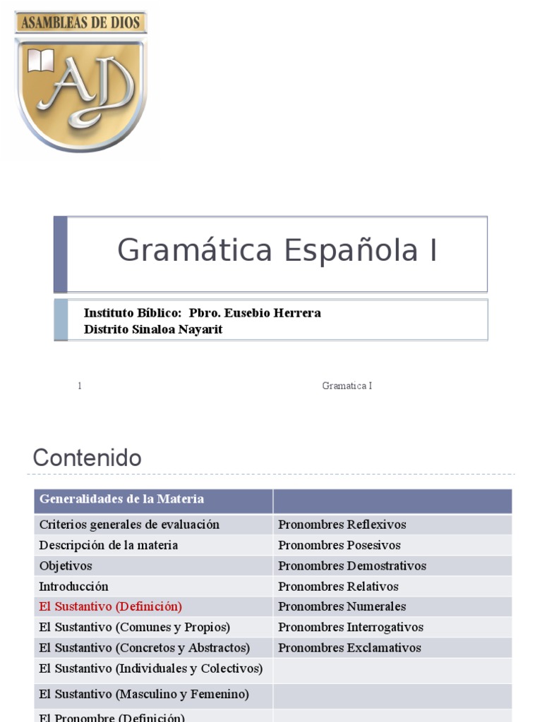 Gramatica Española I | PDF | Sustantivo | Pronombre