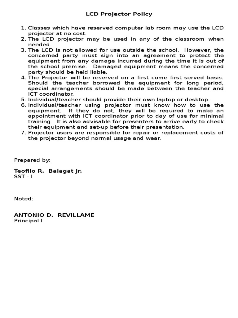 LCD Policy | PDF
