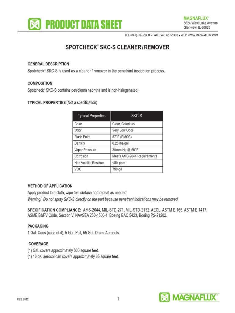 Spotcheck SKC-S Cleaner Remover | PDF