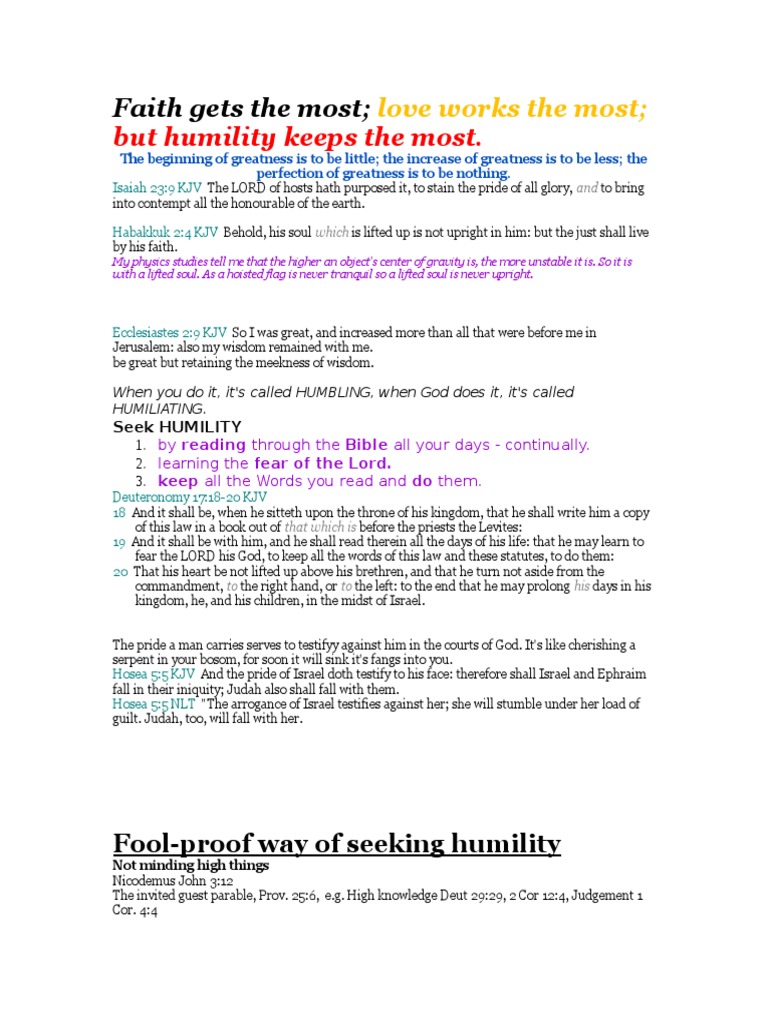 Humility II | PDF | Humility | Daniel (Biblical Figure)