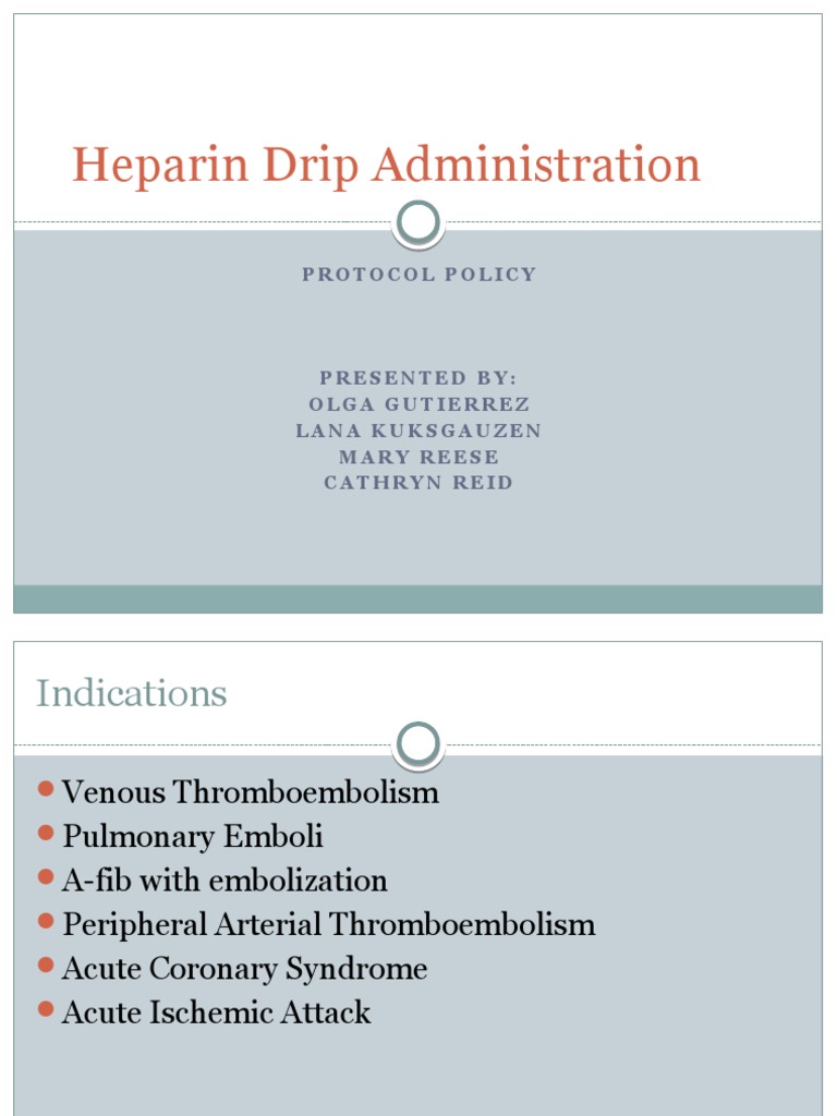Heparin Drip - Portfolio | PDF | Thrombosis | Thrombus
