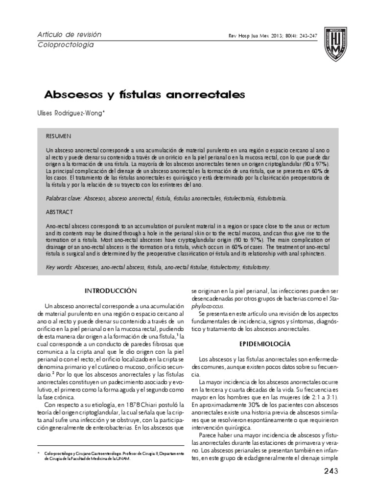 Absceso y Fistula Anorectal Art Coloprocto | PDF | Gastroenterología ...