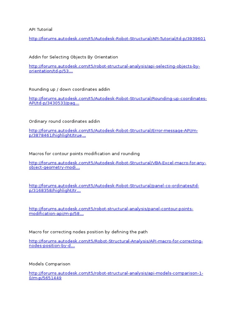 Autodesk Robot API Macros Guide | PDF | Deformation (Mechanics) | Geometry