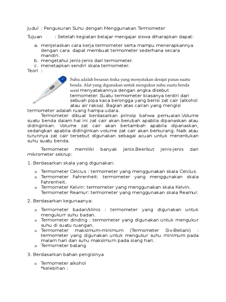 Panduan Lengkap Termometer dan Skala Suhu | PDF