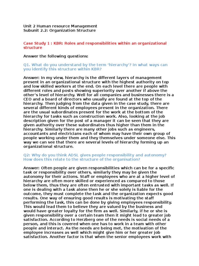 CS Answer Sheet KBR | PDF | Hierarchy | Organizational Structure