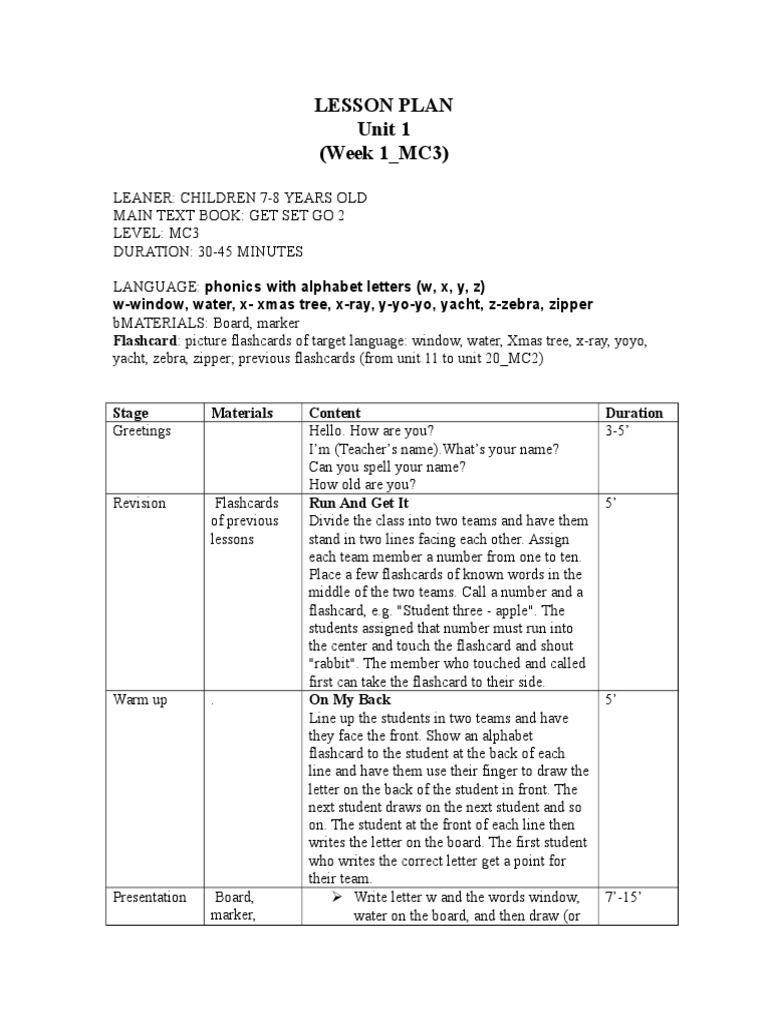 Lesson Plan Mc3 Pdf Lesson Plan Flashcard