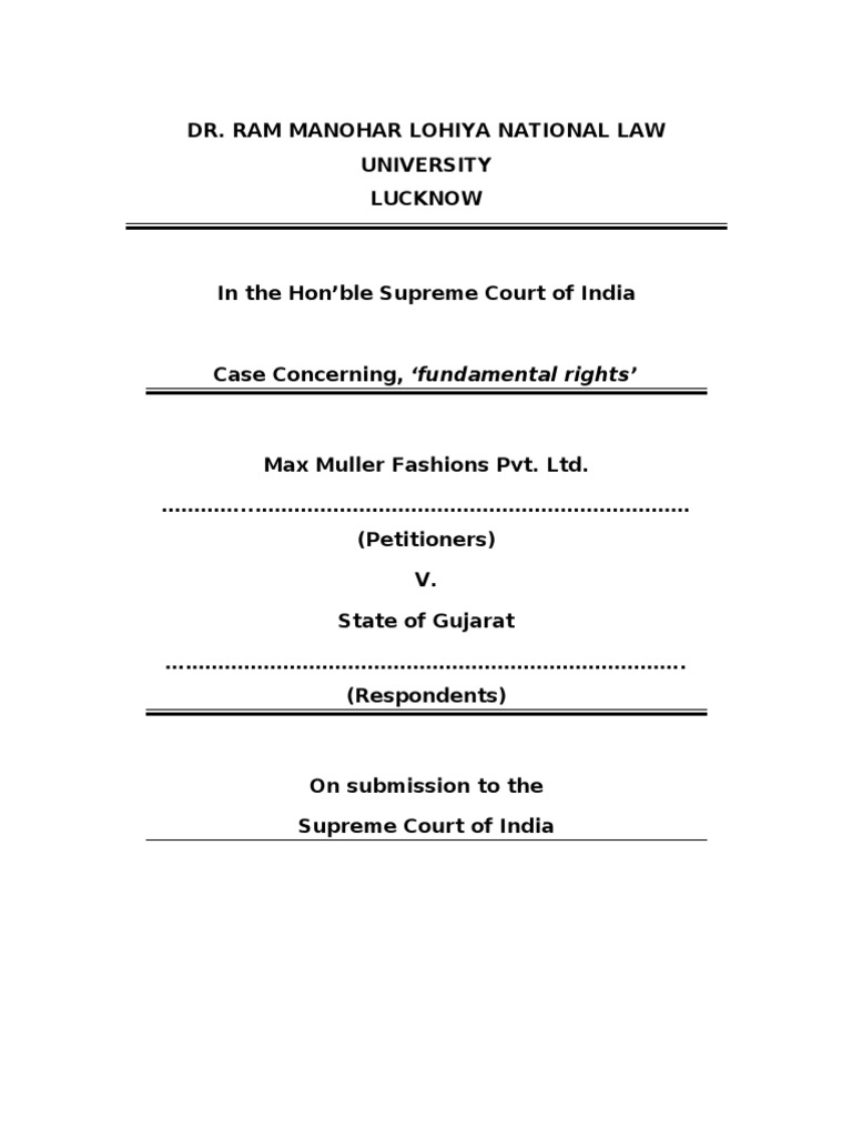 Memorial For Moot Court | PDF | U.S. State | Constitution