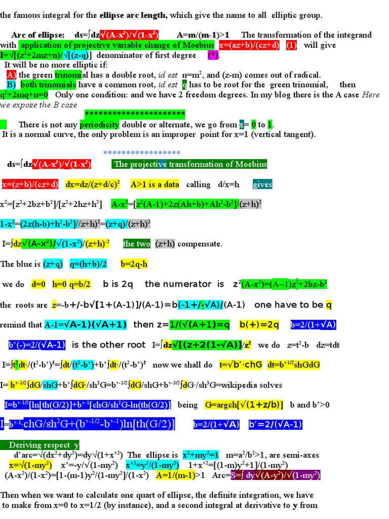 Ellipse Arc Length Integral Analysis | PDF