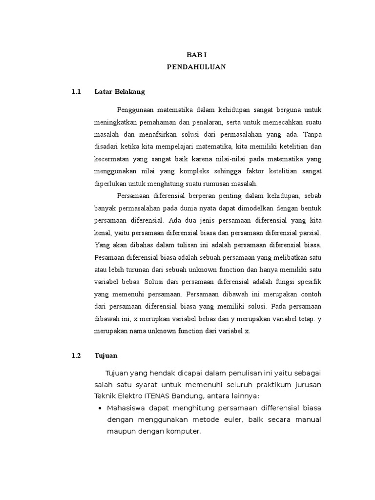 Analisis Numerik Metode Euler | PDF | Metode & Bahan Ajar