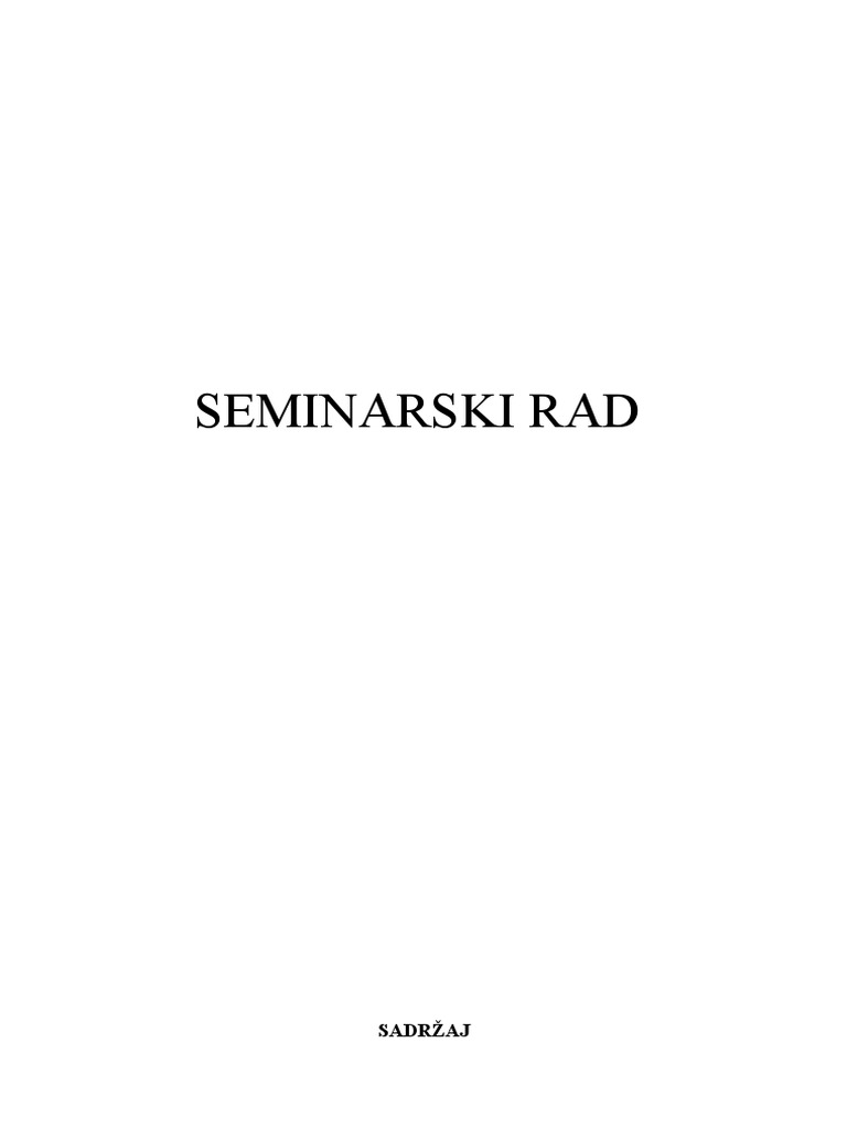Seminarski Rad | PDF