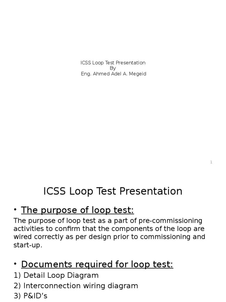 ICSS Loop Test Guide | PDF | Systems Theory | Systems Engineering